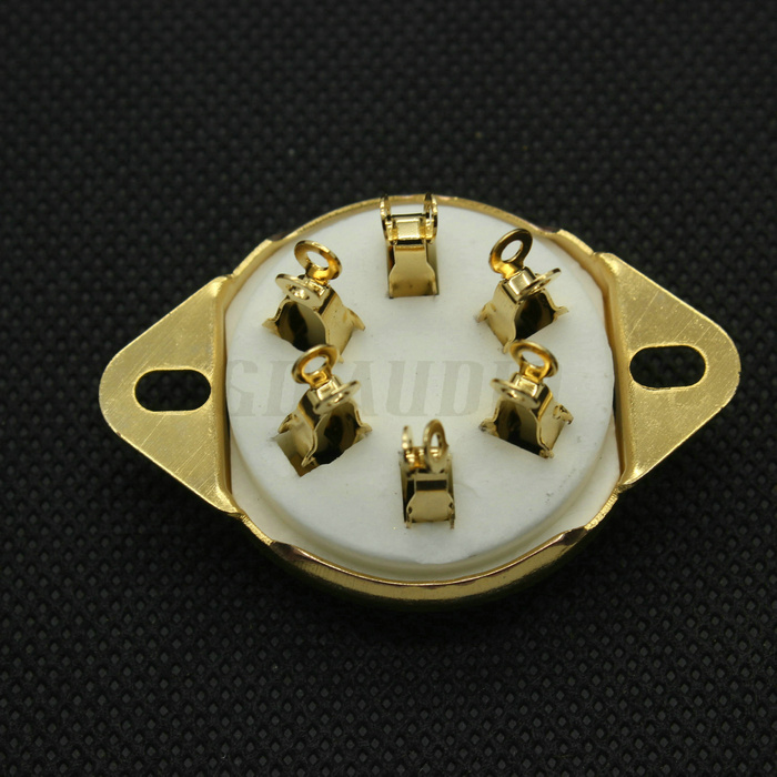 6PIN U6A Ceramic Tube Sockets for 2A5,6C6,6D6,41,42,57,77,78,1265,RK43 ...